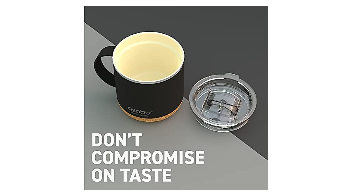 Asobu Infinite Insulated Coffee Mug with Ceramic Coating & Cork Coaster
