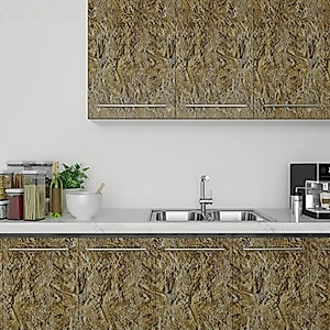 YENHOME Removable Brown Marble Contact Paper for Countertops Wall Covering 17.7"X200" Self Adhesive Marble Wallpaper Peel and Stick Decoration Contact Paper for Desk Cabinets Furniture Vinyl Wrap