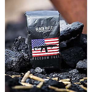 Black Rifle Coffee Freedom Fuel (Dark Roast) Ground 12 Ounce Bag, Dark Roast Ground Coffee, Dark and Bold Flavor, Helps Supports Veterans and First Responders