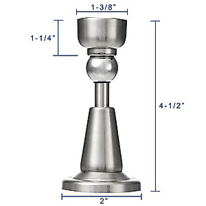 Lizavo DS-002 Stainless Steel Modern Soft-Catch Magnetic Door Stop in Brushed Satin Nickel, Wall Mount
