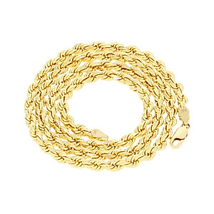 Nuragold 14k Yellow Gold 5mm Rope Chain Diamond Cut Bracelet, Mens Womens Jewelry 7" 7.5" 8" 8.5" 9"