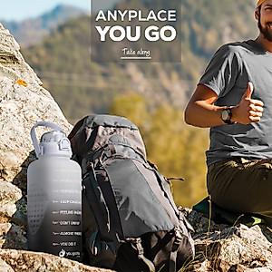 YOU GOT THIS LIVING Motivational Water Bottle with Straw & Handle,One Gallon Water Bottle 128 oz/3.8L,Reusable Water Jug, Achieve All-Day Hydration SpillProof, BPA FREE