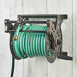 Liberty Garden 707 Decorative Wall Mount Garden Guide Hose Reel, Bronze