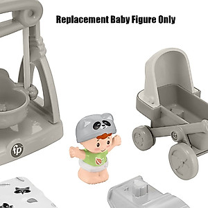 Replacement Part for Fisher-Price Little People Swing 'n Stroll Playset - GTT62 ~ Replacement Baby Figure ~ Green Shirt ~ Raccoon Hat ~ Red Curl