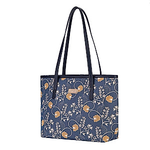 Signare Tapestry Shoulder Bag for Woman Travel or Work Tote Bags for Women In Jane Austen Blue Design|COLL-AUST