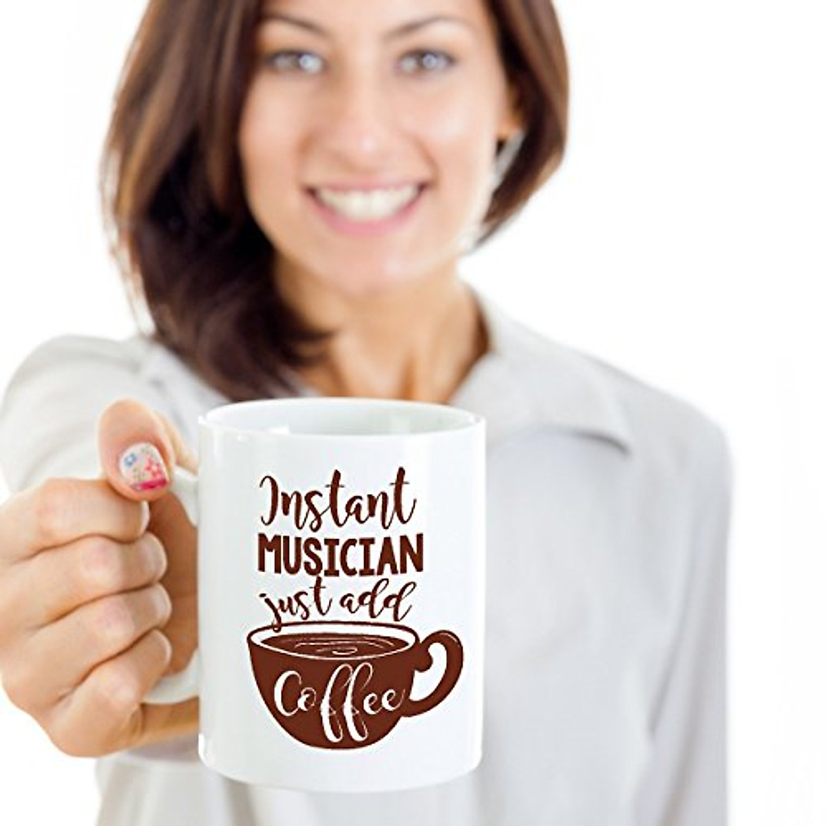 Instant Musician Coffee & Tea Gift Mug Cup For A Pianist, Guitarist, Violinist, Singer, Songwriter, Music Composer And Other Men & Women Musicians (11oz)