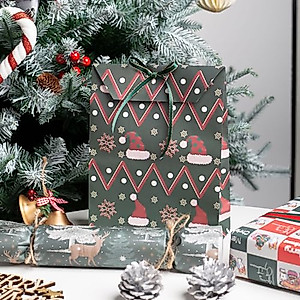 Homeral Christmas Wrapping Paper Sheet-27.6 x 19.7 inches 12 Sheets 6 Designs Kraft Paper with Christmas Tree,Reindeer,Santa,Snowman for Christmas Winter Kids Adults Celebrating