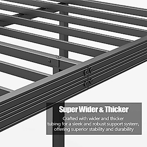 BOSRII Premium Quality Full Size Bed Frame - Reinforced Thickened Profile for Unmatched Strength and Durability - Sturdy Construction for Long-Lasting Support and Comfort——14 Inch High