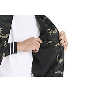 MAGCOMSEN Jackets for Men Bomber Jacket Lightweight Windbreaker Casual Windproof Jacket Full Zip Camouflage Jackets Camouflage Green, XL