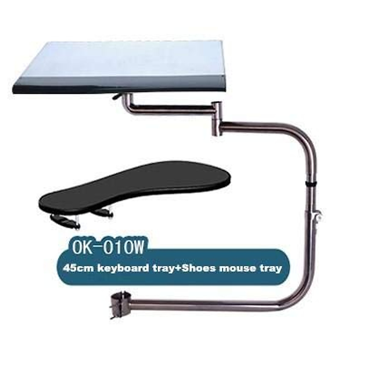 Ergonomic Keyboard Laptop Mouse Stand Mount for Workstation Video Gaming,Installed to Chair or Any Round Bar with Maximum 1.96 inch Diagonal Thickness