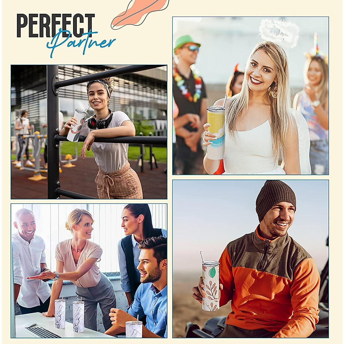 The Brandster Sublimation Tumblers 20 OZ Skinny Bulk, Double-Walled Stainless Steel Sublimation Blanks Tumblers, with Lid, Straw, Heat Tape, Shrink Wrap, Gift Boxed to Personalize & Gift