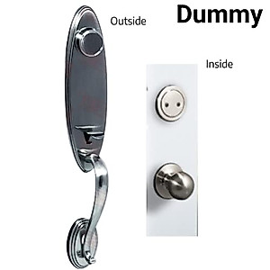 NU-SET Madrid Series Basic Satin Chrome Nickel Front Entry and Dummy Handleset for Double Doors