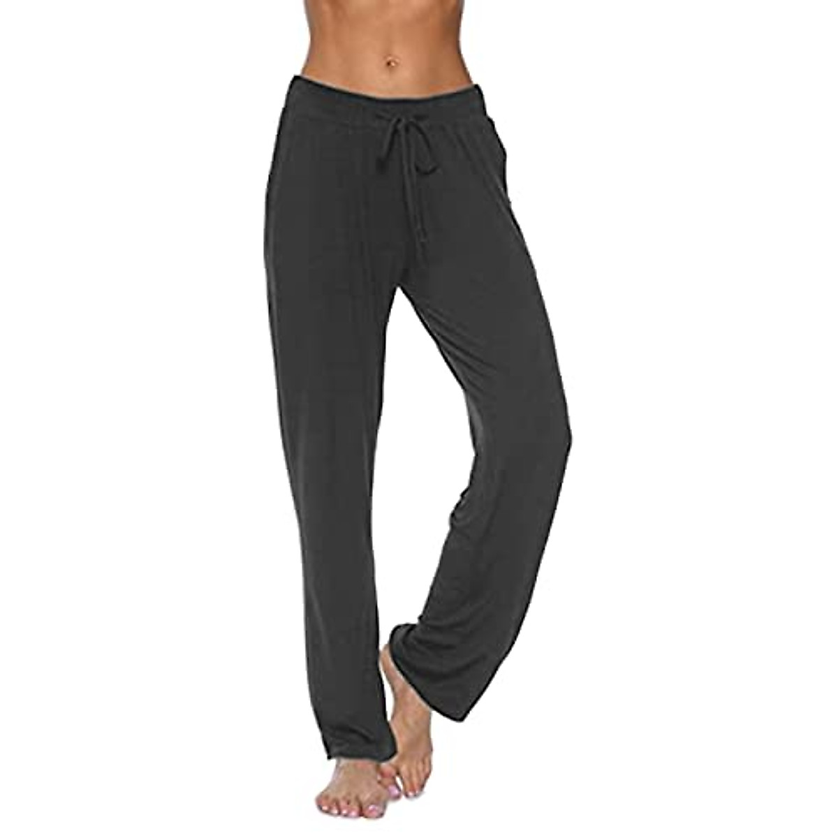 DUOWEI Pants for Women Casual Plus Size Wide Leg Pants for Women Paper Bag High Waisted Drawstring Pants for Winter for Women Grey