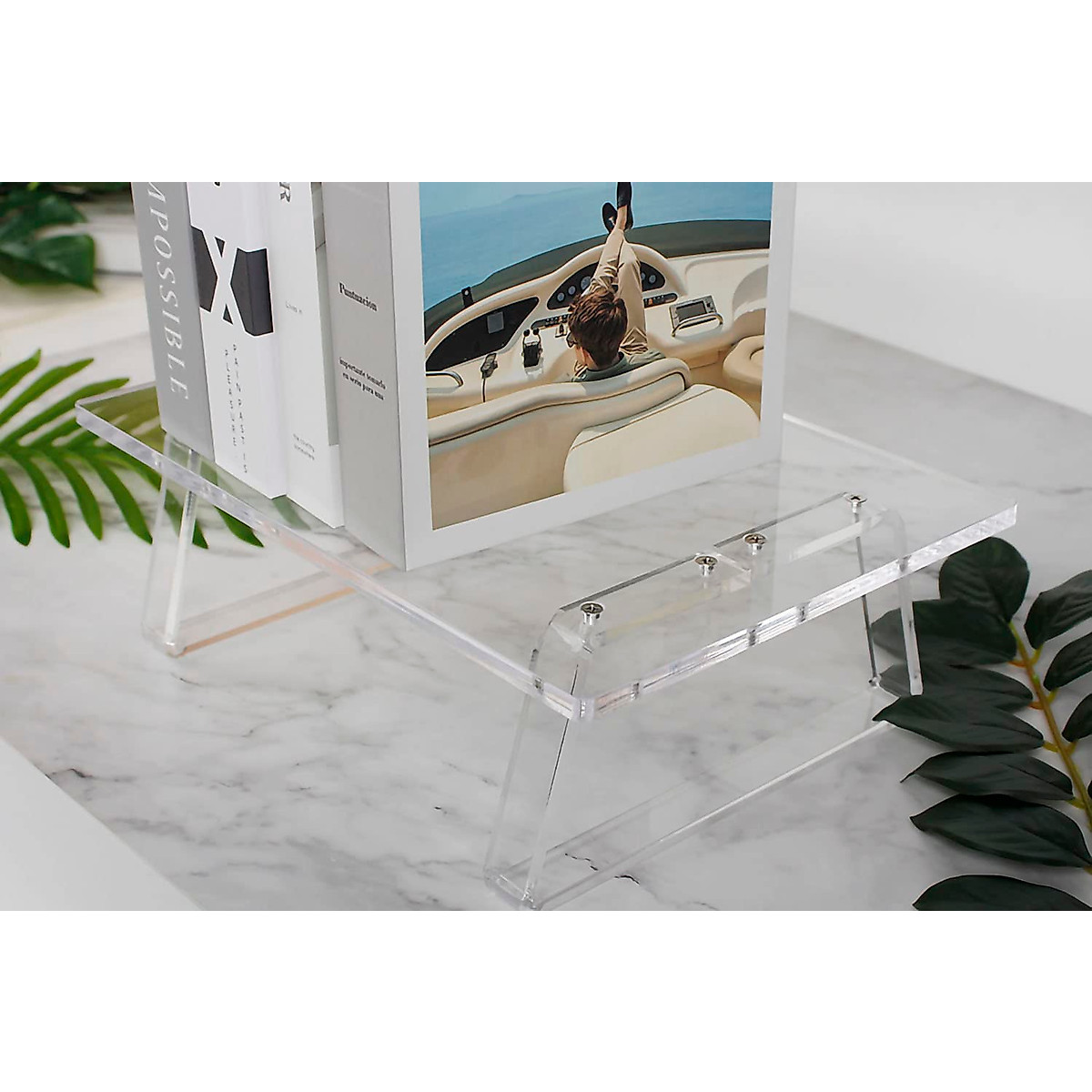KUAIYU Monitor Stand Riser, Clear Acrylic Computer Monitor Stand,Ergonomic Desk Riser Increases Height By 3.7in - For Laptop, Pc, Notebook, Printer, Computer.
