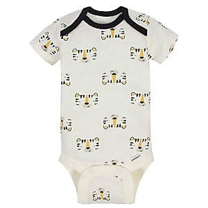 Onesies Brand Baby 3 Onesies 3 Pants Outfit Bundle Mix n Match Newborn to 12M, Black Yellow Tiger Stripe, 3-6 Months