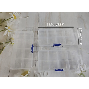 Clear Plastic Storage Box with Adjustable Dividers, Portable Transparent Beads Earring Jewelry Organizer Holder for Craft Nail Art Tackle Fishing Hooks Medicine Container Box, 8 Grids (3 Pack)