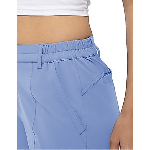 TBMPOY Women's 5'' Golf Hiking Shorts Quick Dry with 5 Pockets Stretch Athletic Casual Summer Trip Water Resistant Blue Purple XL