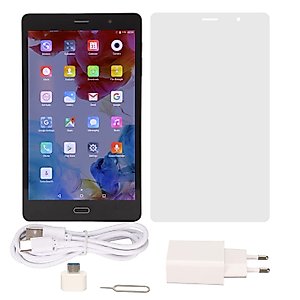 Vikye 8 Inch Tablet, 1920x1200 Resolution Dual SIM 4GB RAM 64GB ROM 4G LTE Dual SIM 3 Card Slots Calling Tablet for Game Study (EU Plug Maximum 30W)
