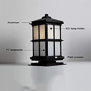 European wall light Simple Chinese Column Lamp Antique Classic Post Light Door Garden Light Waterproof Super Bright Villa Wall Home Door Light E27 Decorative Lighting European Fence Garden Gate Post L