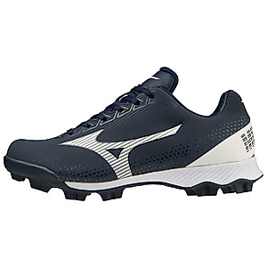 Mizuno Wave Lightrevo JR Baseball Shoe, Navy-White, 3.5
