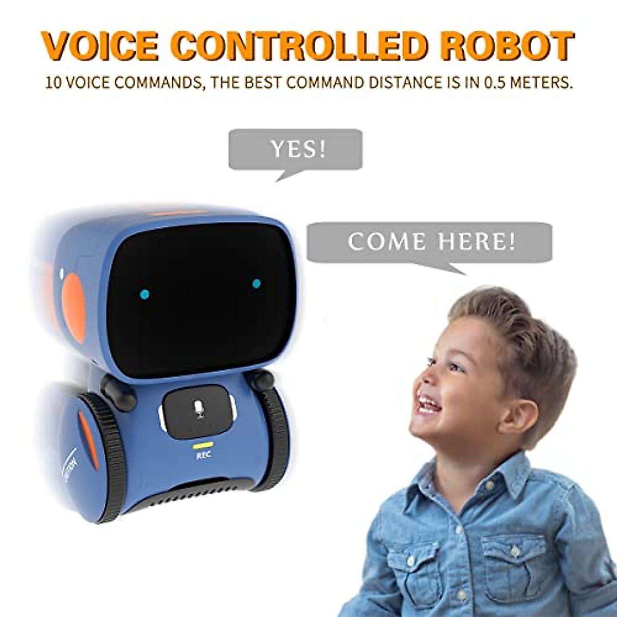 98K Robot Toy for Boys and Girls, Smart Talking Robots Intelligent Partner and Teacher with Voice Control and Touch Sensor, Singing, Dancing, Repeating, Gift Toys for Kids Age 3 and Up