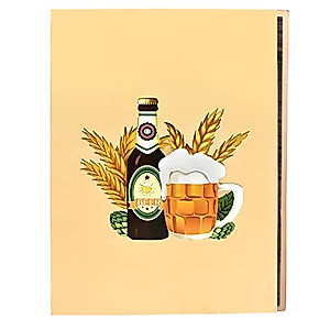 GREETING ART Beer Pop Up Card,8×6-3D Greeting Card, Pop Up Birthday Card for Dad, Brother or Friend,Happy Father's Day Card, Retirement Cards for Men