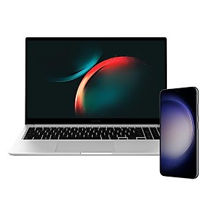 SAMSUNG 15.6" Galaxy Book3 Business Laptop Computer, Windows 11 PRO, 13th Gen Intel® Core i7-1355U Processor (Silver)/ Galaxy S23 Cell Phone, Factory Unlocked Android Smartphone, 128GB