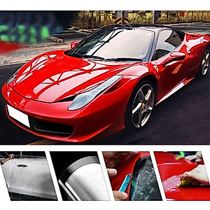 Lypumso Clear Vinyl Wrap, Transparent Protective Self Adhesive Car Wrap Film Vinyl Without Bubble Clear Gloss Paint for DIY Car Moto Interior Exterior (Clear, 1ft x 10ft)