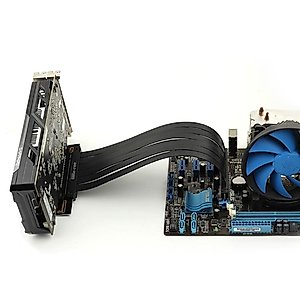 lilila-ree Graphics Card GPU Vertical Full Speed PCI-E 4.0 x16 Riser Cable High Speed Gen4 Flexible Extender Riser Cable Extension Port 90 Degree Adapter (200mm)