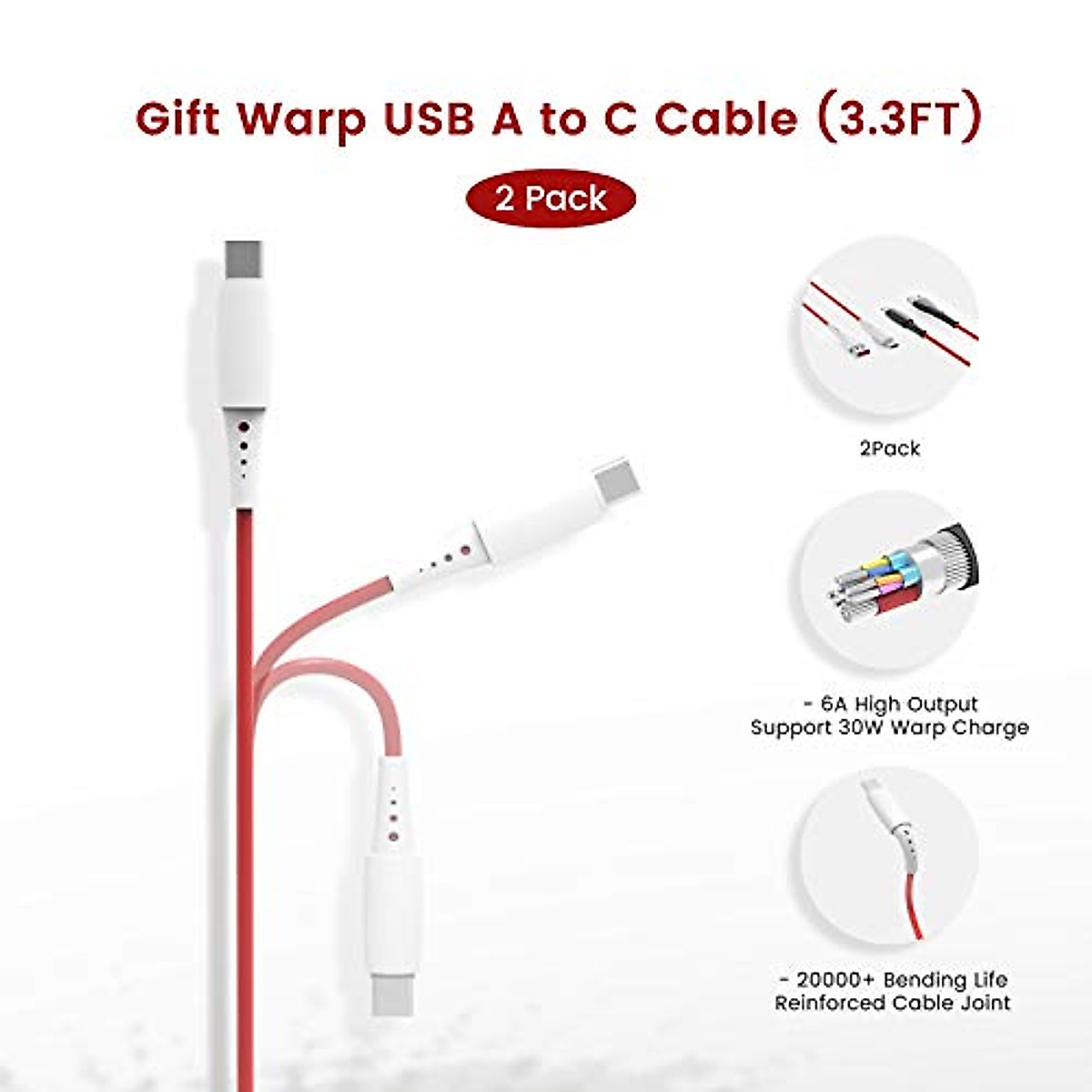 VELOGK Warp Charger Kit 30W [5V/6A] for Oneplus 8/8 Pro/7 Pro/7T/7T Pro/7/6T/6/5T/5/3T/3/Nord N10 5G, Fast Warp/Dash Car Charger Adapter+Wall Charger+2xType C Warp Charge Cables(3.3ft)