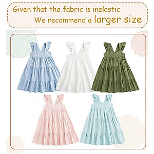 Curipeer Baby Girl Cotton Linen Dress with Smocking Casual Infant Dress Sleeveless Pink 3 Years