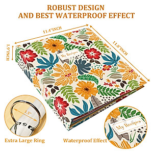 SUPMIND Recipe Binder 8.5" x 11" 3 Ring Full Page-Make Your Own Cookbook Binder with Plastic Page Protectors, Color Printing Paper and Full Page Dividers for Family Recipes.