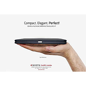 Suvorna Beard & Mustache trimming kit with Beard Scissors, Mustache Scissors, Facial Hair Scissors, Grooming Scissors, Ear Scissors, Nose Scissors, Eyebrow Scissors, and Tweezer Men. (4 Pcs Blue)