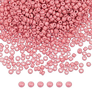 HARFINGTON 12000Pcs Pony Beads Glass Beads 12/0 2mm Loose Tiny Round Small Beads for Bracelet Earring Rings Jewelry Making, Watermelon Pink
