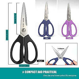 KUNIFU Kitchen Scissors All Purpose Heavy Duty, Kitchen Shears Come Apart Dishwasher Safe, Ultra Sharp Stainless Steel Kitchen Gadgets, Cooking Cutter for Chicken, Meat, Poultry, Fish, Herbs, Grape