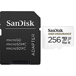 SanDisk High Endurance 256GB TF Card MicroSDXC Memory Card for Dash Cams & Home Security System Video Cameras (SDSQQNR-256G-AN6IA) Class 10 Bundle with (1) Everything But Stromboli MicroSD Card Reader