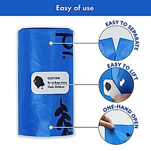 GORILLA SUPPLY Dog Poop Waste Bags with Dispenser and Leash Tie, 9" x 13", Blue, 1000 Count