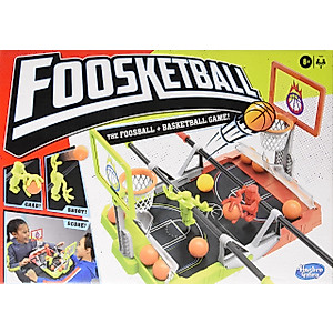 Hasbro Gaming Foosketball, The Foosball Plus Basketball Shoot and Score not searched Tabletop Game for Kids Ages 8 and Up, for 2 Players