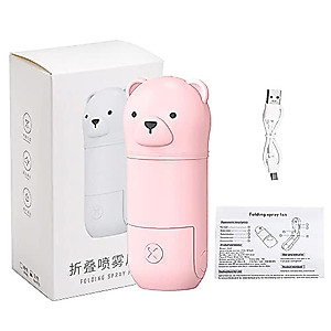 Yafei handheld mini fan, 3-speed adjustable small fan, portable USB rechargeable small pocket fan, humidification fan, perfect sports fan for indoor and outdoor activities, desk, subway, travel, picnic, hiking (Pink)