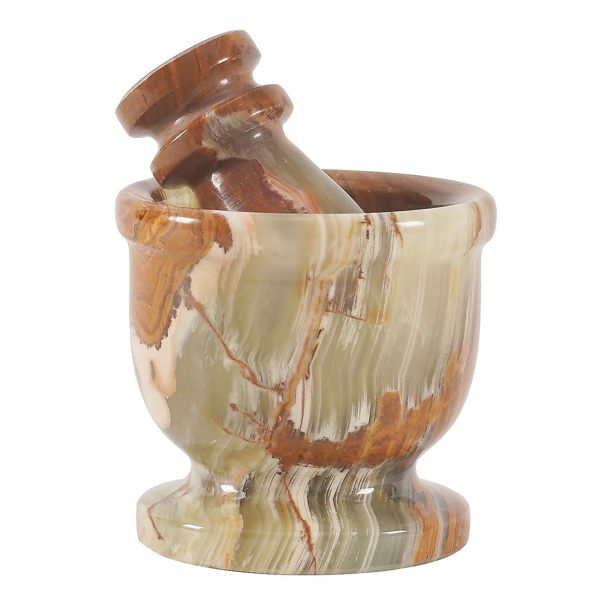 Radicaln Marble Mortar and Pestle Set Green Onyx Size 2.5" Handmade Portable Mortar and Pestle | Marble Spice Crusher Mortar and Pestle. Small Mortar and Pestle