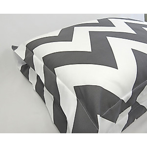 sheetsnthings King/California King - Chevron- Grey with White- 3pc Duvet Cover Set 100% Cotton Fiber Reactive Prints Duvet