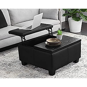 Aldo Lift Top Storage Ottoman Black - Black Wood