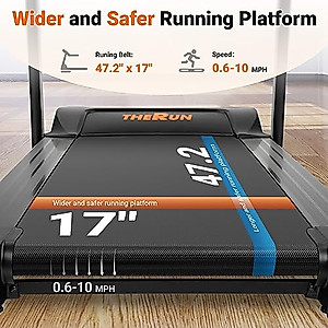 THERUN Incline Treadmill, Treadmill for Running and Walking, 300 lbs Weight Capacity Folding Treadmill with 0-15% Auto Incline, Wide Belt, 3.5HP, App, Heart Rate, Black