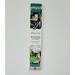 Sanni Shoo drip.line Pure - Adjustable Drip Tray - Practical, Multifunctional Kitchen Rack for Storing Dishcloths and Brushes - Drip Drying Bottles - Heat-Resistant (Ocean, Pure)