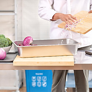 EGGKITPO Hotel Pans Full Size 6-Pack 4 Inch Stainless Steel Trays for Food Commercial Hotel Pan Food Containers Chafing Pans For Restaurant Buffet Party Supplies