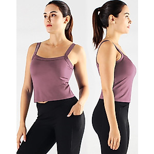 NELEUS Women's 3 Pack Compression Athletic Tank Top with Bra,8088,black/grey/rose red,Large