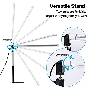 JCBritw Desktop LED Grow Light Bar T8 2ft Plant Growing Lamp on Stand for Indoor Plants White Full Spectrum Adjustable Tabletop Plant Light for Seed Starting, Seedlings, Veg, Flower