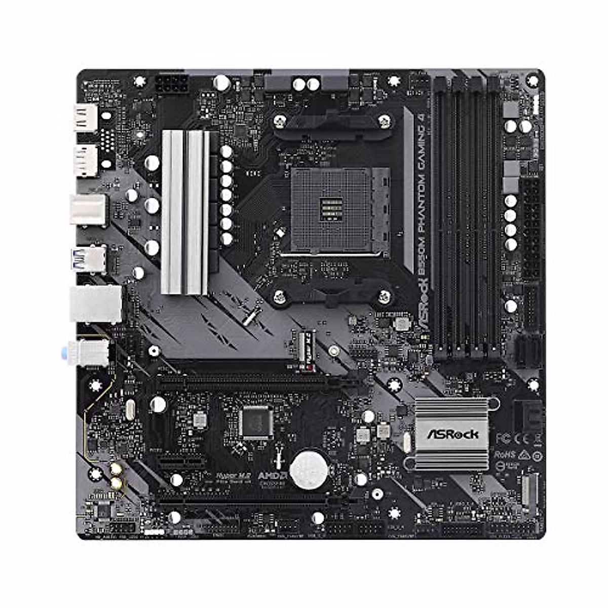ASRock AM4 AMD B550 SATA 6Gb/s Micro ATX AMD Motherboard Model B550M Phantom Gaming 4