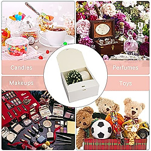 HYMENEX 12pcs Gift Boxes, Gift Boxes with Lids, White Gift Boxes 8x8x4 inches Gift Boxes with Ribbon Bridesmaid Proposal Box Gift Boxes for Presents Weddings Gift Chocolate Cupcake Crafting (White)