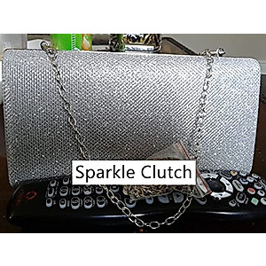Womens Vintage Bag Envelope Clutch Silver Evening Handbag For Cocktail/Wedding/Party (Silver)